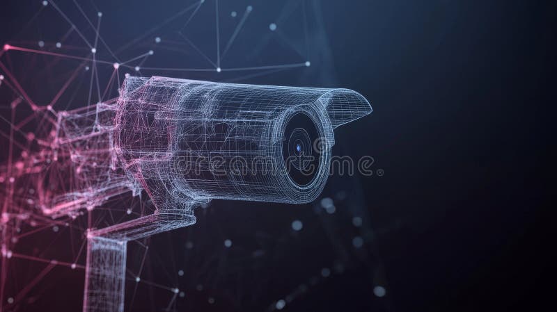 Innovative Low Poly Wireframe Design of a Surveillance Camera for ...