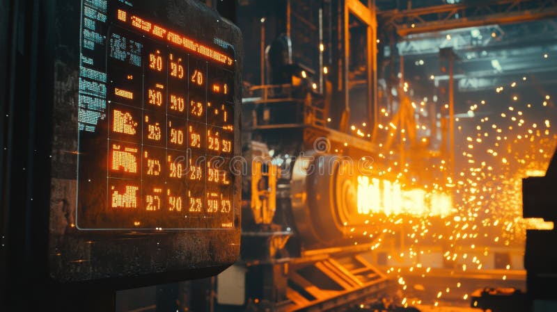 Innovative Manufacturing Process with Digital Display Showing Real Time ...