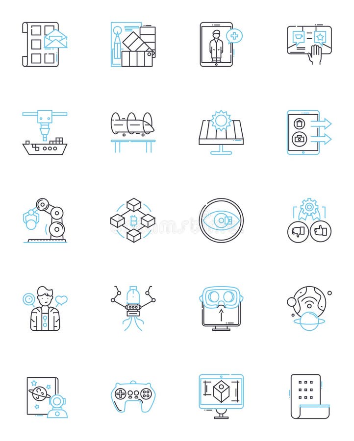Innovative Market Linear Icons Set. Disruptive, Future, Forward ...