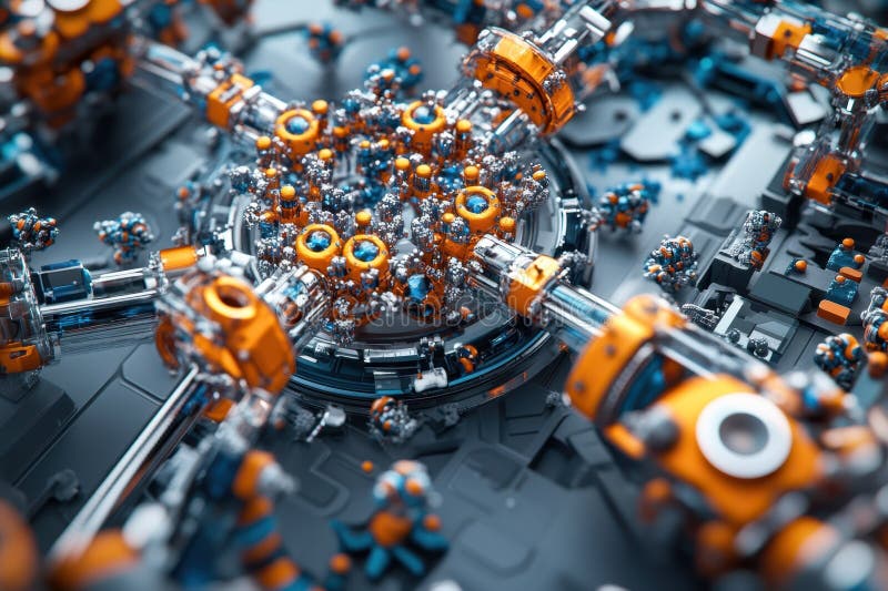 Innovative Mechanical Design Featuring Orange and Silver Robotic ...