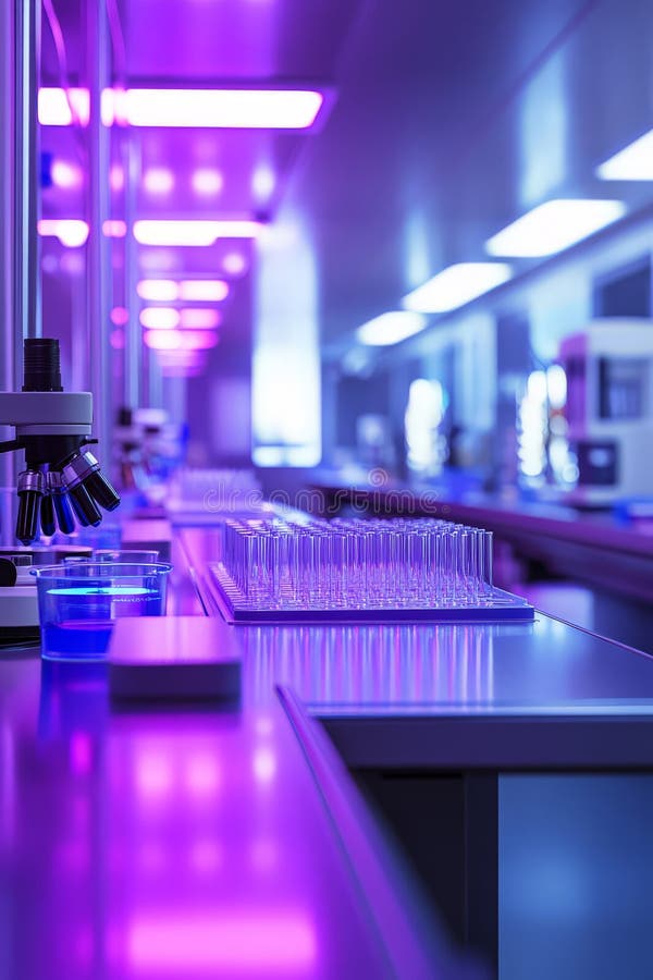 Innovative Medical Device Laboratory Scene Stock Illustration ...