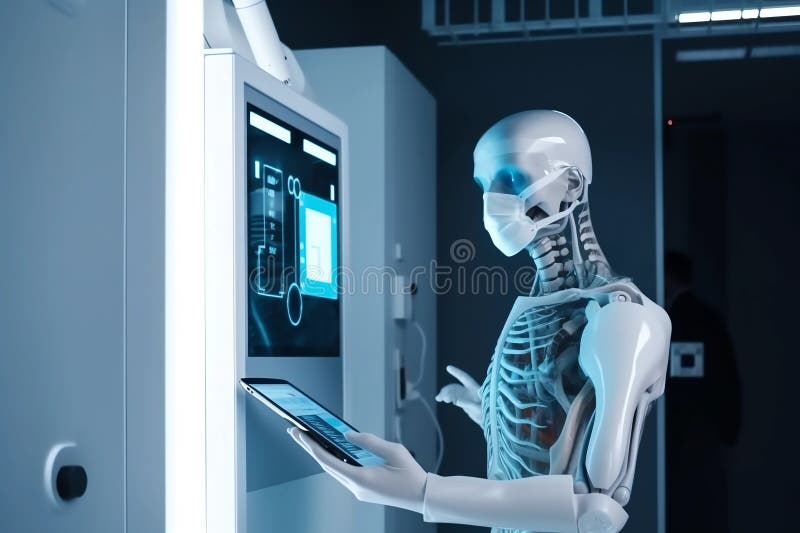 Innovative Medical Technology: Android in a Mask with a Tablet. AI ...