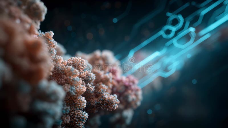 Innovative Medical Technology Connecting with Organic Molecule Stock ...