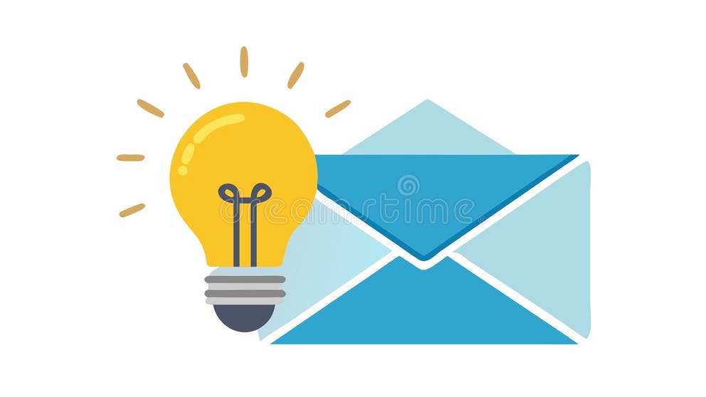 Innovative Messaging Solution, Lightbulb and Email Icon, Vector Design ...