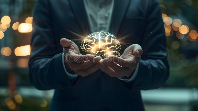 Innovative Mind Concept Glowing Brain Idea Creativity Intelligence ...