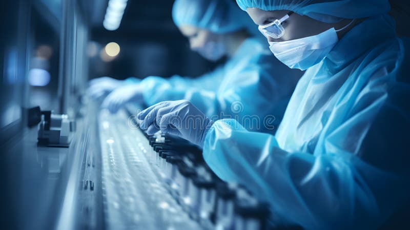 Innovative Minds at Work: Bio Lab Technicians in Action Stock ...