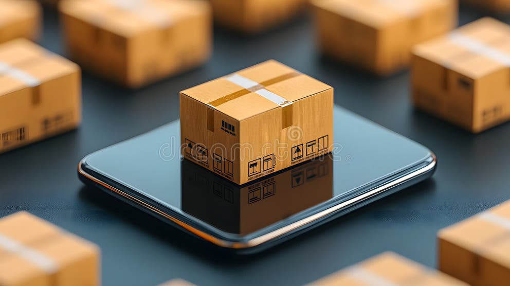 Innovative Mobile App Tracking Real-Time Package Location with Intriguing Visual Elements Stock ...