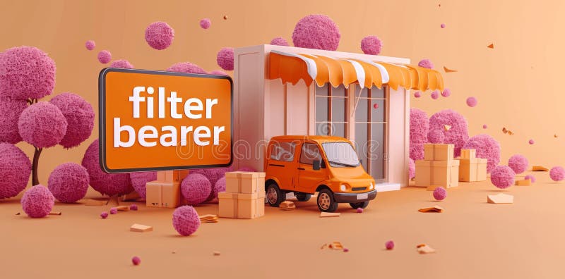 Innovative Mobile E-commerce Delivery Service Concept with 3D Rendered ...