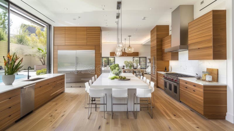 Innovative Modern Kitchen Backdrop Stock Illustration - Illustration of ...