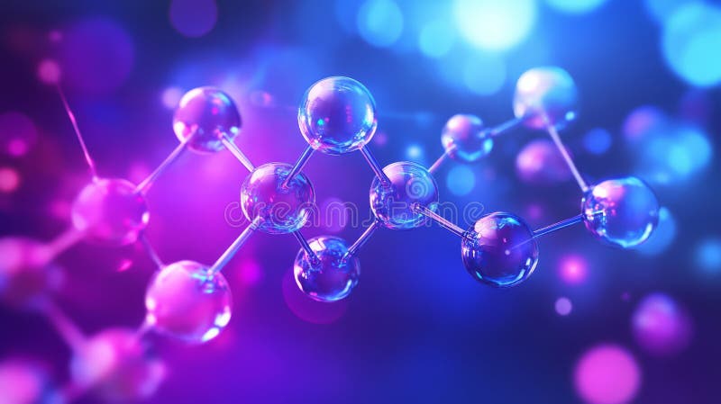 Innovative Molecular Structure with Vibrant Colors and Glowing Spheres ...