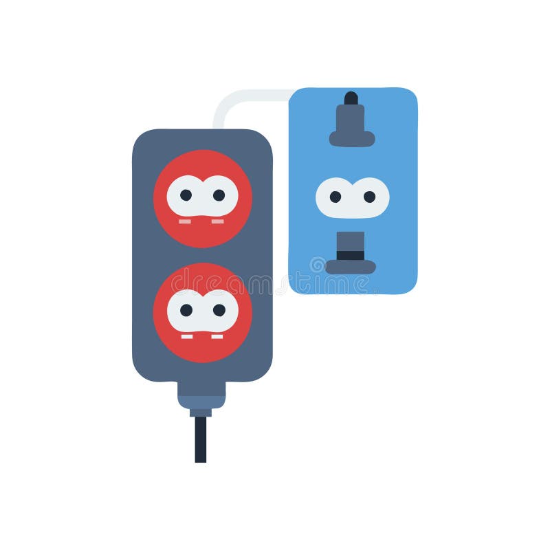 Innovative Multi Plug Adapter Vector Icon Stock Illustration ...