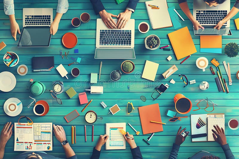 Innovative Objects Surround the Office Team in this Creative Poster ...