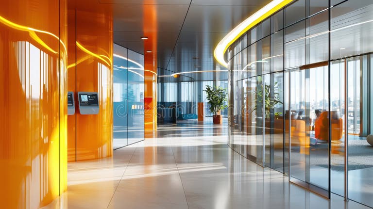 Innovative Office Lobby with Biometric Access and Modern Design ...