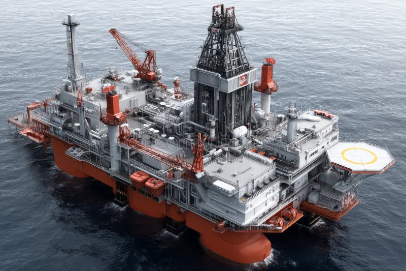 Innovative Oil Rig Harnessing Advanced Technology in the Vast Ocean ...