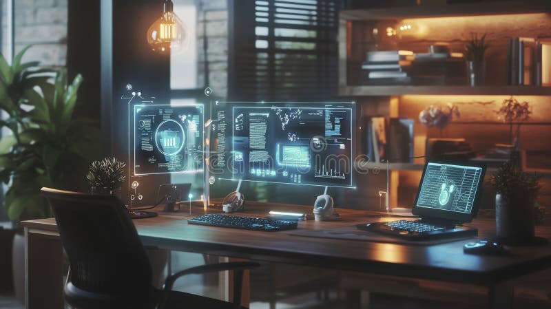 Innovative Online Learning Workspace Modern Office Digital Environment ...