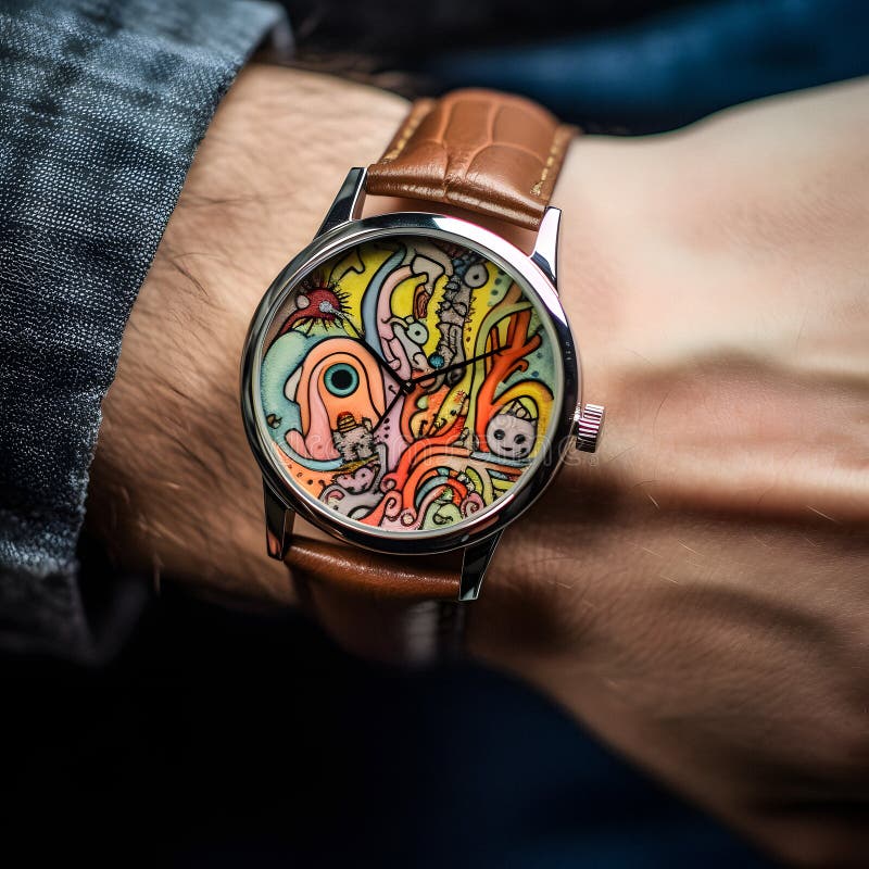 Innovative Outsider Art Watch Design - Generative Ai Stock Illustration ...