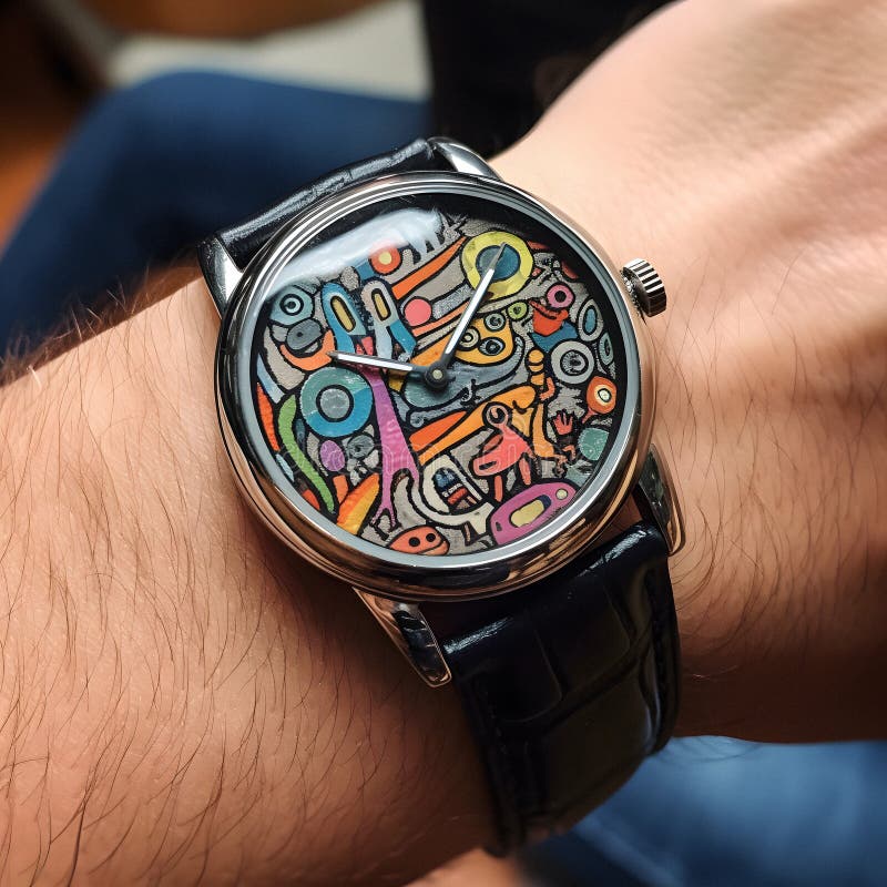 Innovative Outsider Art Watch Design - Generative Ai Stock Illustration ...