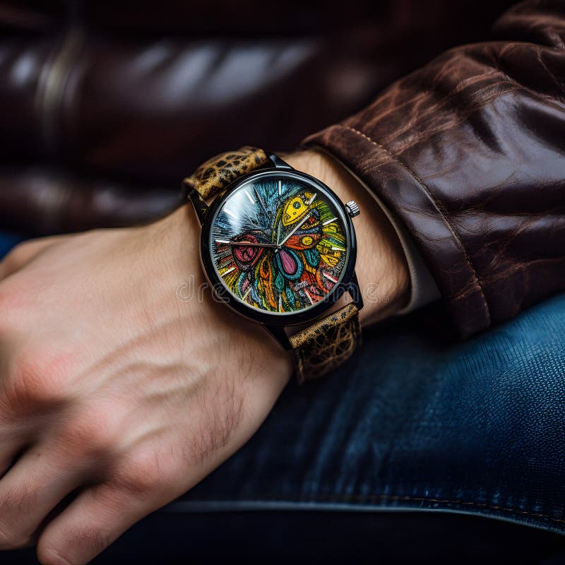 Innovative Outsider Art Watch Design - Generative Ai Stock Illustration ...