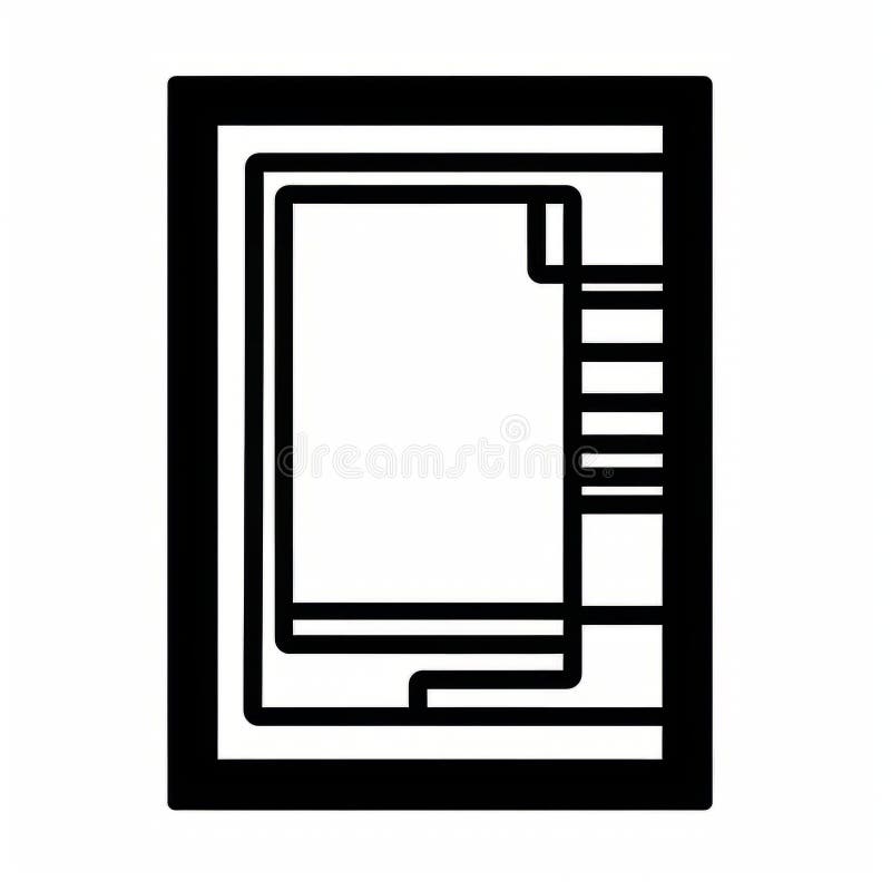 Innovative Page Design: Rectangular Window with Line Icon Stock ...