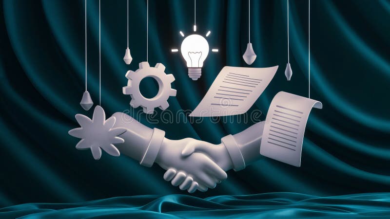 Innovative Partnership, 3D Render of Handshake High Quality Image Stock ...