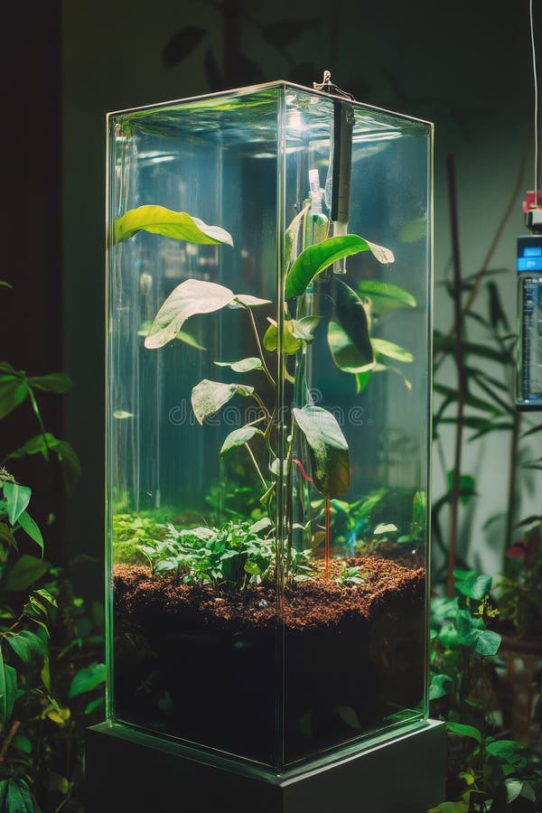 Innovative Plant Growth in a Transparent Enclosure Showcasing Modern ...
