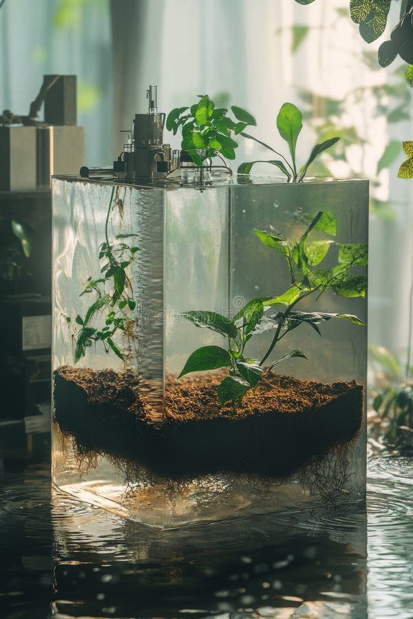 Innovative Plant Growth in a Transparent Enclosure Showcasing Modern ...