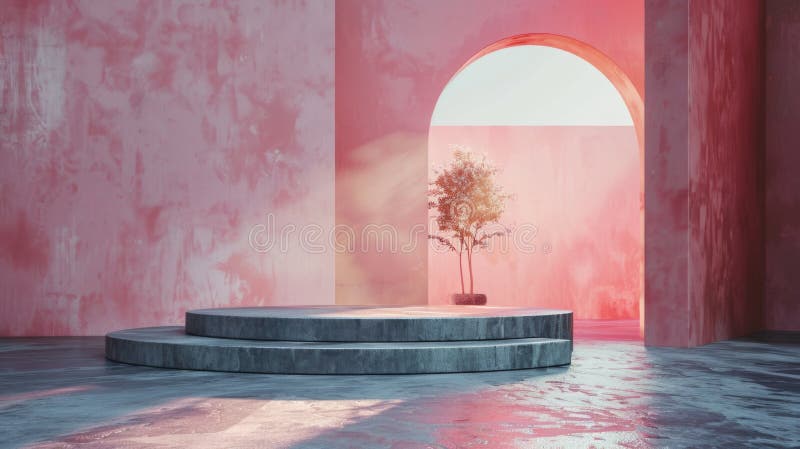 Innovative Podium Design for Showcasing Products with Modern Geometric ...