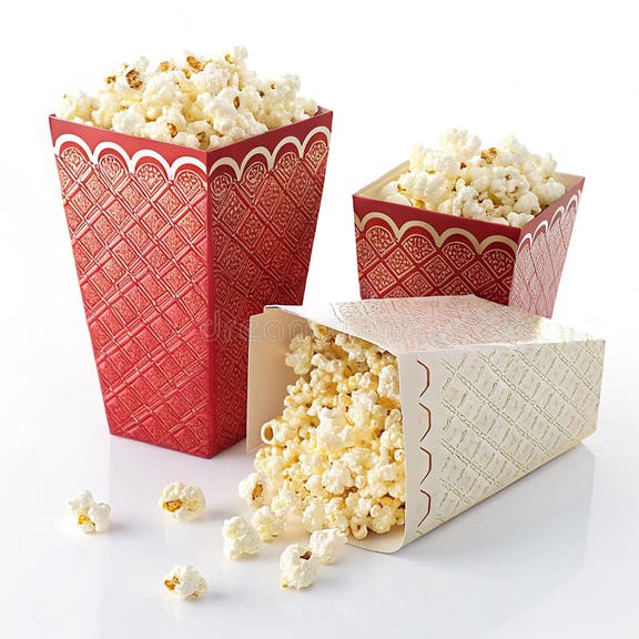 3D Embossed Popcorn Packaging with a Touch To Feel Element Stock ...