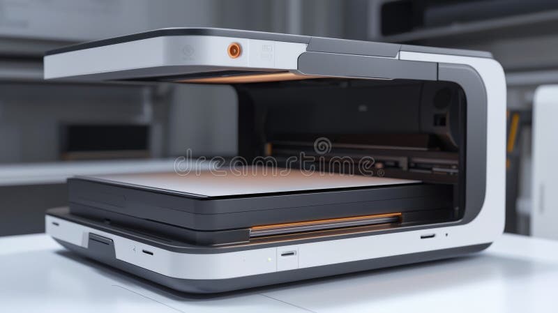 Innovative Printer Technology Modern Office Device Showcase Sleek ...