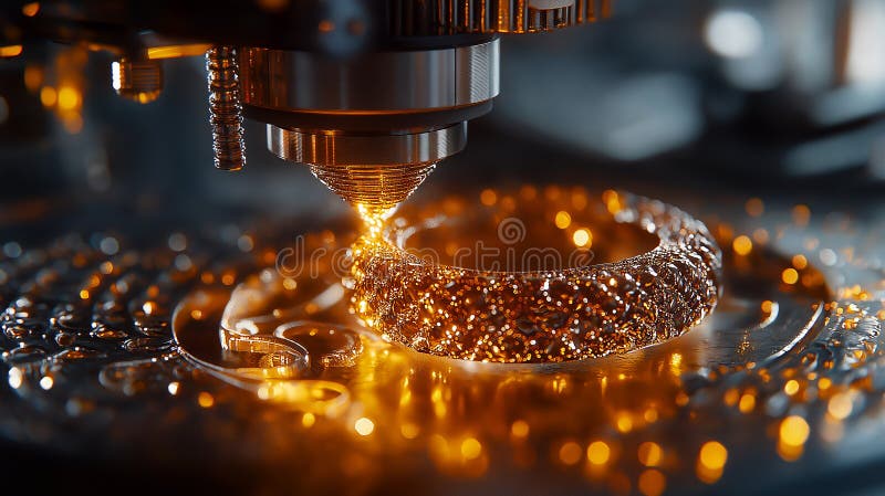 Innovative Process of 3D Printing a Detailed Metallic Ring Captured in ...