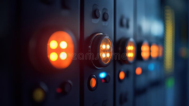 Industrial Control Panel Glowing Indicator Lights Stock Photos - Free ...