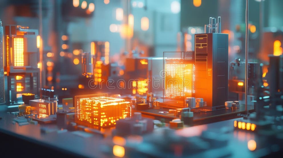 Innovative Production Line Manufacturing Microchips in High Tech ...