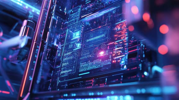 Innovative Production Process Showing Futuristic Interface with Data ...