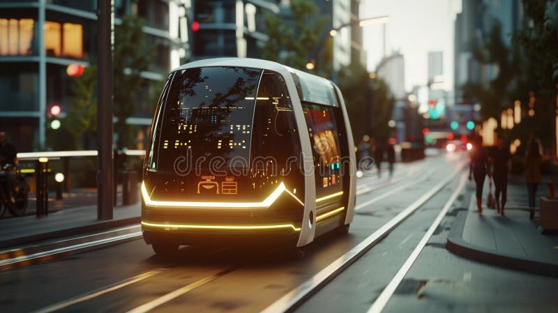 Futuristic Autonomous Electric City Train Modern Design Rail Smart ...