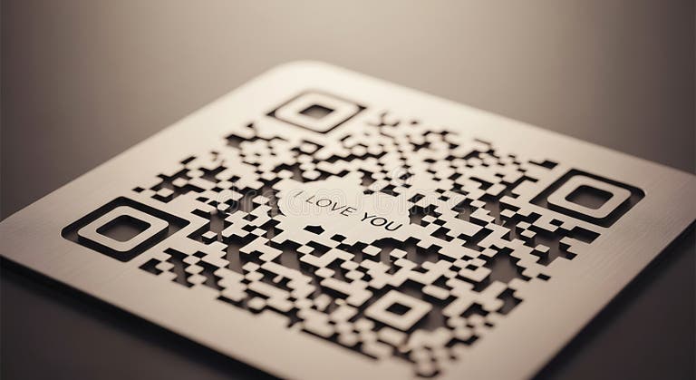 Romantic Qr Code Card with Love You Message for Special Occasions Stock Image - Image of gift ...