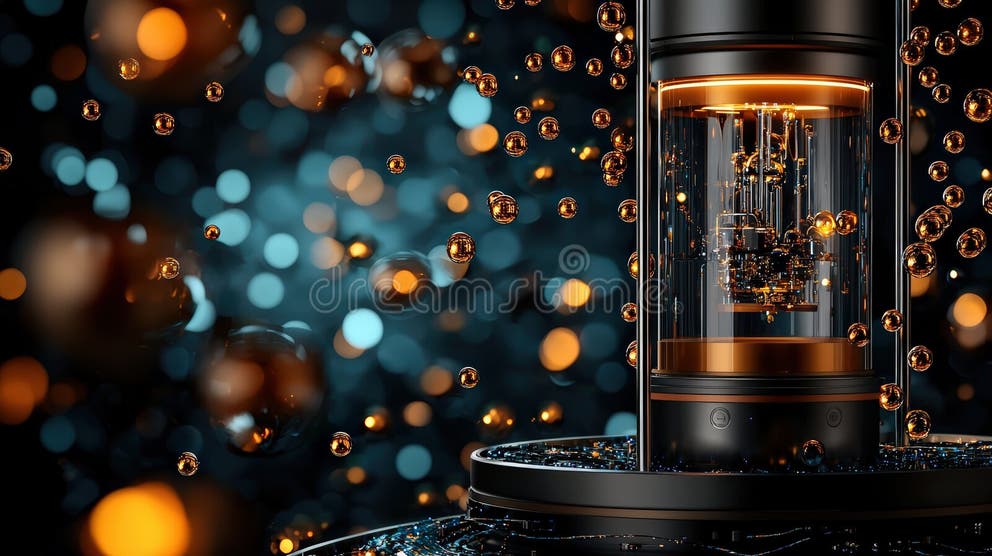 Innovative Quantum Computing Device Modern Lab High-tech Image Unlit ...
