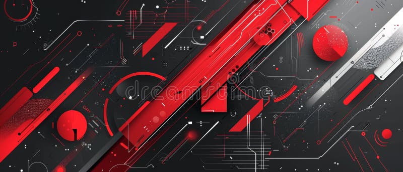Innovative Red and Gray Abstract Illustrations for a Futuristic Modern ...