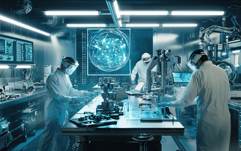 Innovative Researchers Collaborate in a High-tech Laboratory, Creating ...