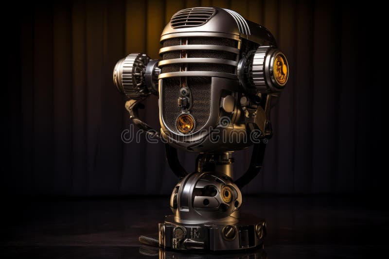 Innovative Robot Singer Microphone. Generate Ai Stock Image - Image of ...