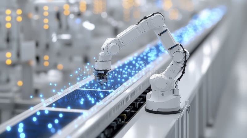 Innovative Robotic Arm Enhancing Circuit Engineering Stock Illustration ...