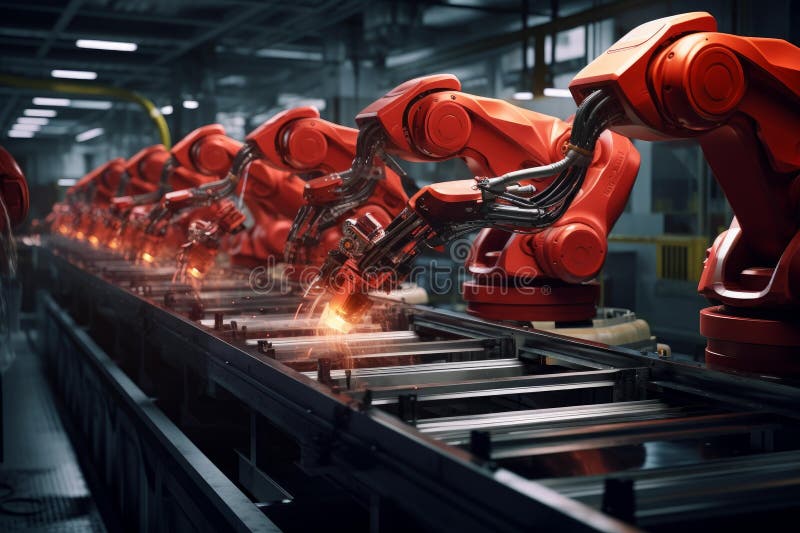 Innovative Robotic Arm Production. Generate Ai Stock Illustration ...