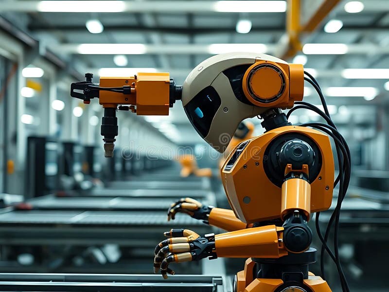 Innovative Robotic Arm at Work in Modern Manufacturing Facility Stock ...