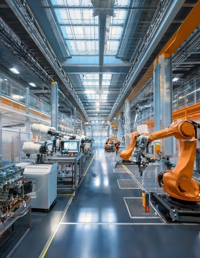 Innovative Robotic Assembly Line in a Stock Photo - Image of modern ...