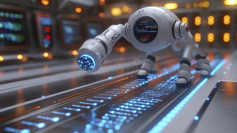 Innovative Robotic Crawler Analyzing Digital Interface Stock ...