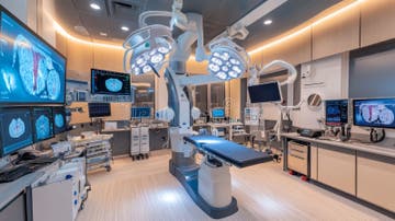 Innovative Robotic Surgical System in Modern Operating Room Setup Stock ...