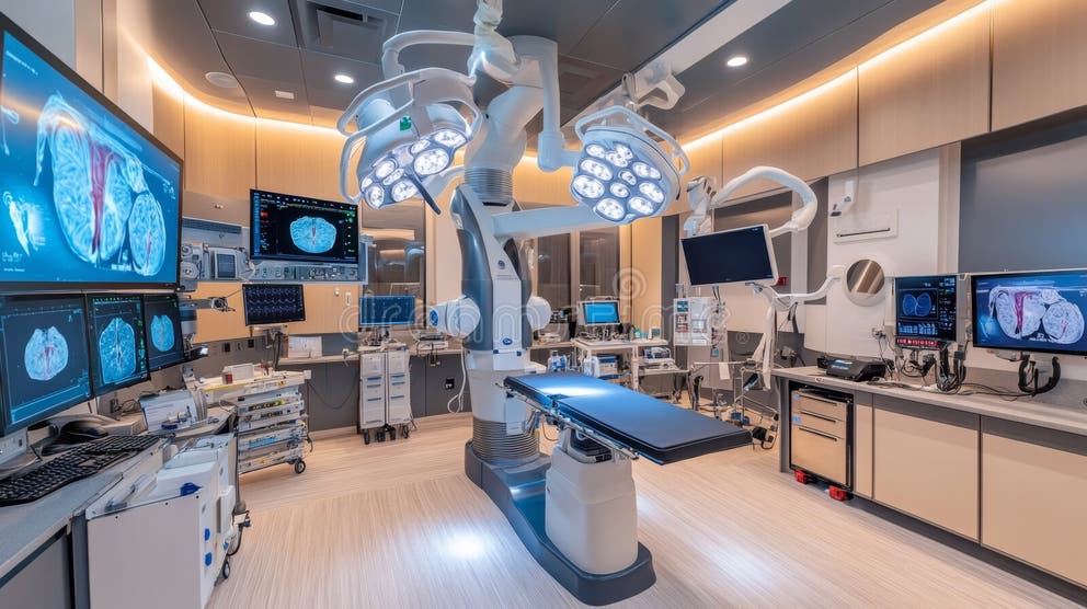 Innovative Robotic Surgical System in Modern Operating Room Setup Stock ...