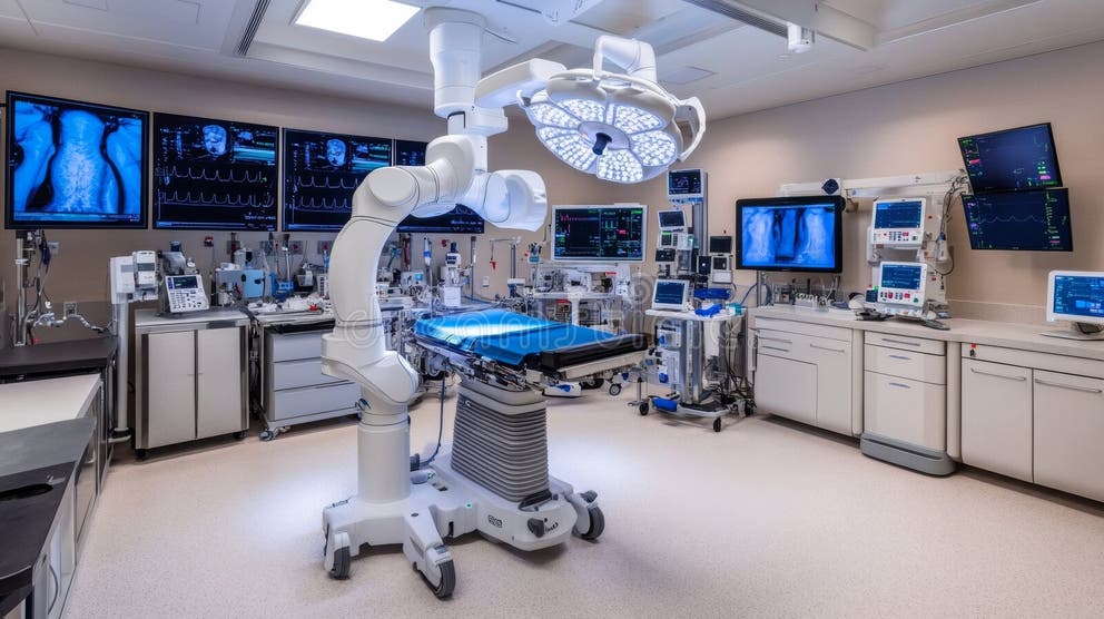 Innovative Robotic Surgical System in Modern Operating Room Setup Stock ...