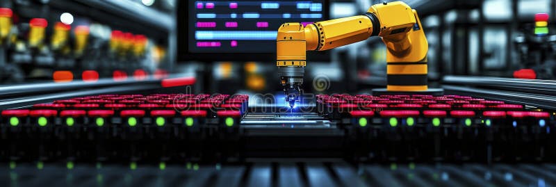 Innovative Robotic System in Modern Production Line Stock Illustration ...