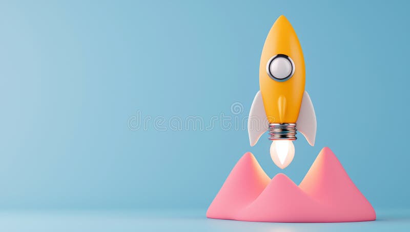 An Innovative Rocket Taking Off, Representing the Illumination of Fresh ...