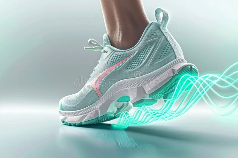 Innovative Running Trainer Showcasing Impact and Design with Abstract ...